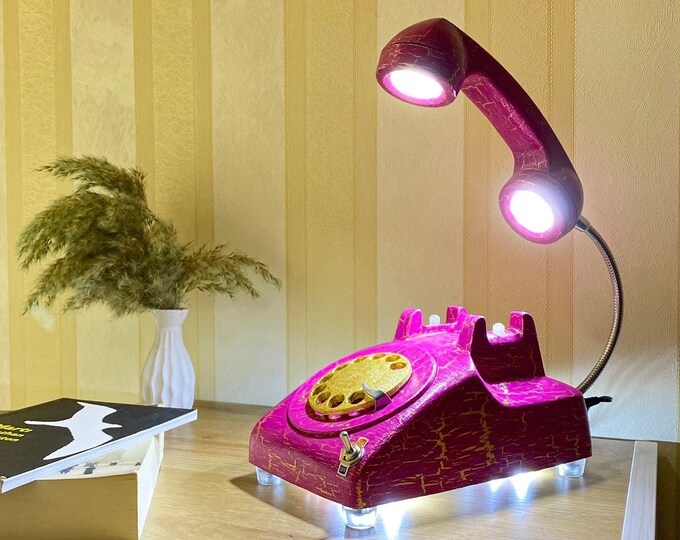 Vintage Phone Lamp, Retro, Lamp Phone, Home Decor, Desk Lamp, Office ...
