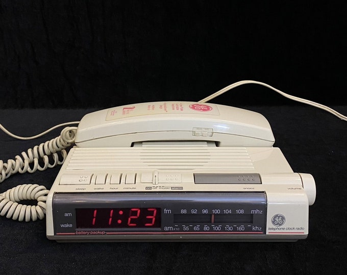Vintage Telephone Clock Radio, FM/AM Radio, Alarm Clock and Telephone ...