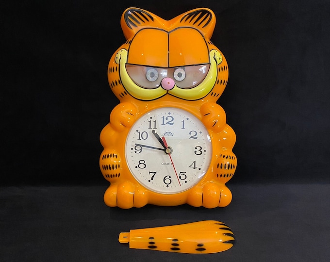 1978 Super Rare Garfield Wall Clock, Animated Wall Clock With Moving ...