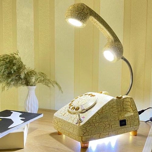 Vintage Rotary Desk Phone Telephone Led Lamp - Etsy