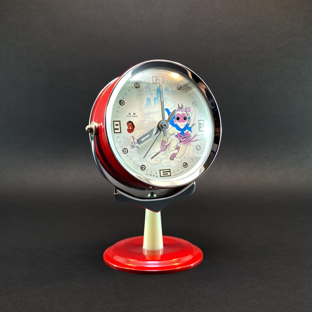 Antique Animated Table Clock, Vintage Mechanical Alarm Clock, Pop Art ...