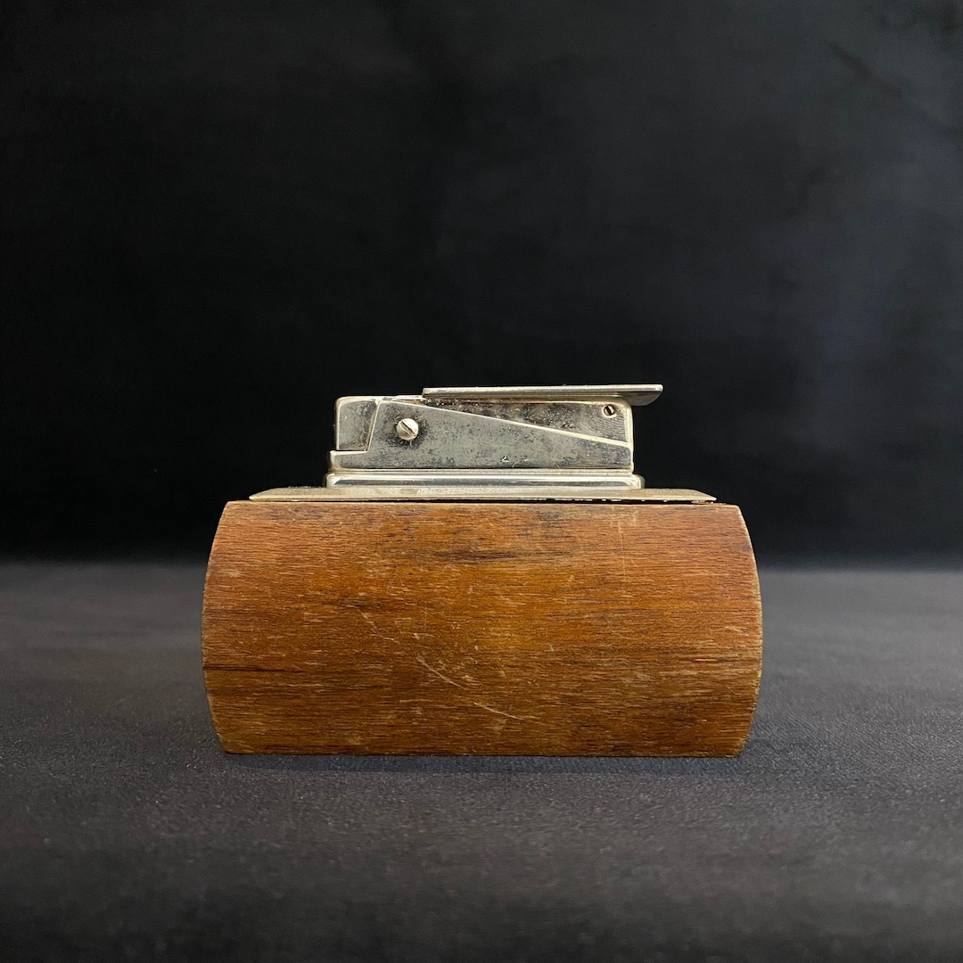 Antique 1960s Wooden Table Lighter, Made in Germany, Rare and ...
