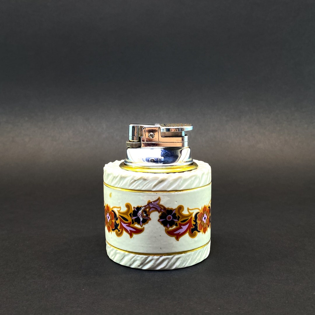 Antique Ceramic Table Lighter, 1970s Handmade Table Lighter, Mid ...