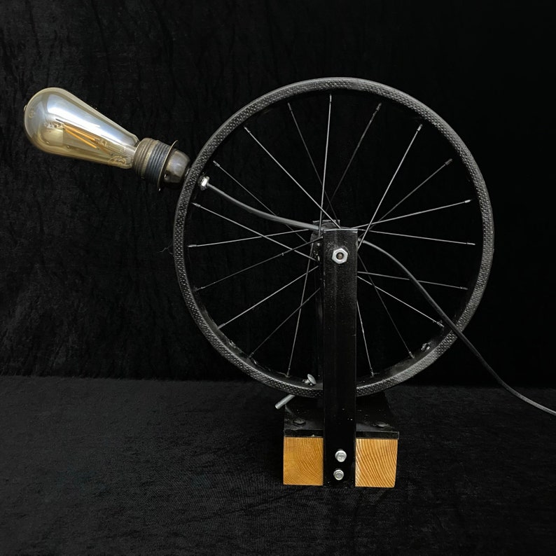 Bicycle Wheel Lamp Industrial Bike Table Lamp Steampunk | Etsy