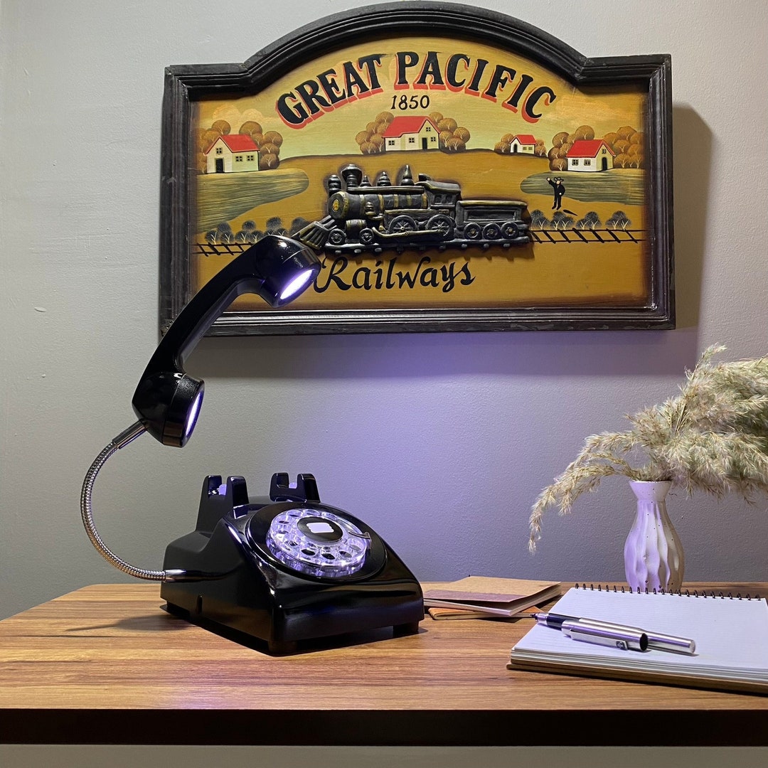 Vintage Phone Lamp, Retro, Home Decor, Desk Lamp, Office Furniture ...