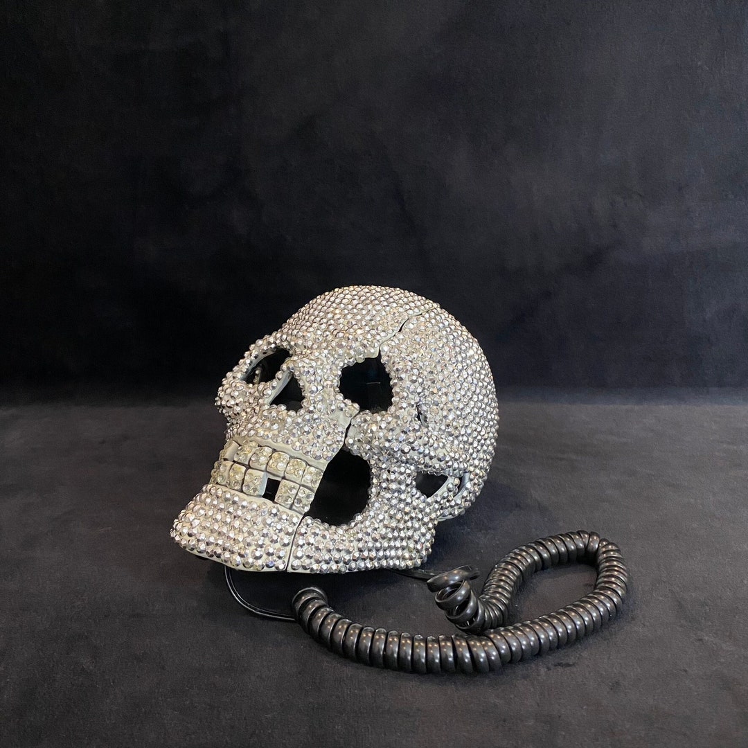 Vintage Skull Telephone, Skull Phone, Skeleton Head Corded Telephone ...