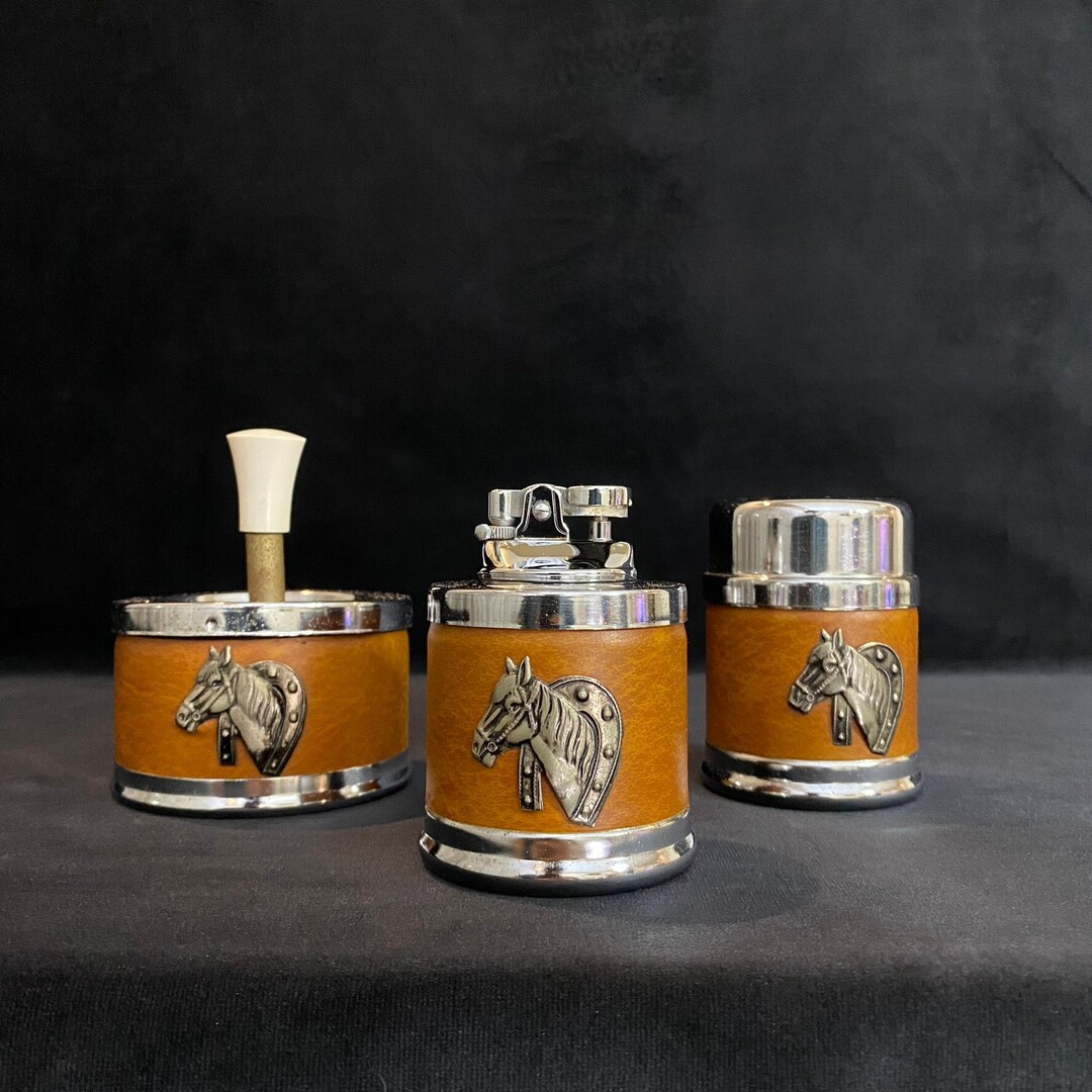 Vintage Smoker Set Table Lighter Ashtray Cigarette - Etsy