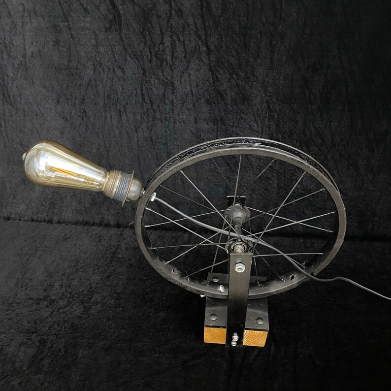 Bicycle Wheel Lamp Industrial Bike Table Lamp Steampunk | Etsy