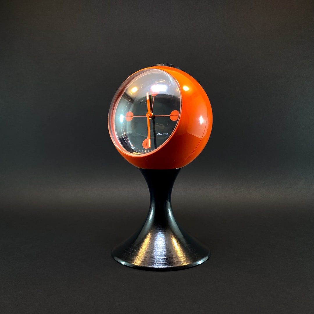Antique Space Age Table Clock, Vintage Blessing Mechanical Clock, 70s ...