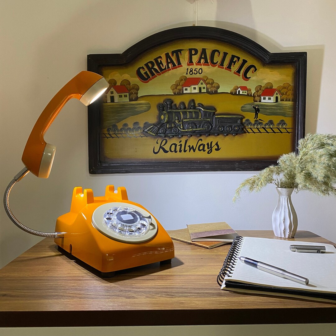 Vintage Phone Lamp, Retro, Home Decor, Desk Lamp, Office Furniture ...