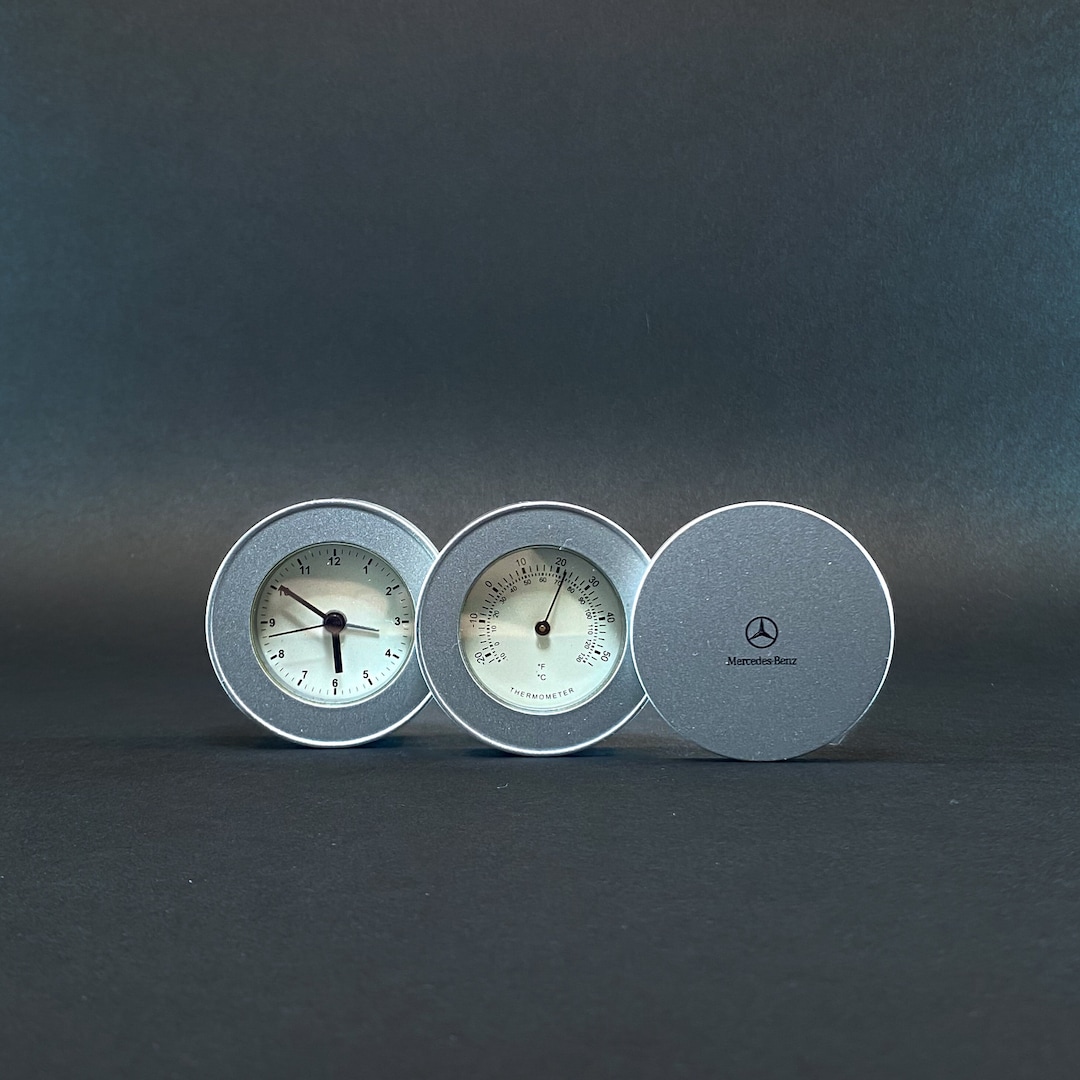 Vintage Mercedes-benz Clock and Thermometer, Mercedes Collectible ...