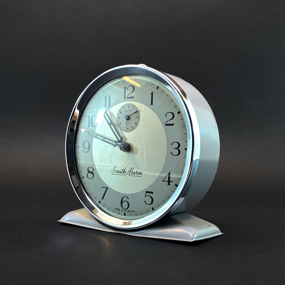 Antique Smith Alarm Table Clock, 1960s Smith Mechanical Clock, Vintage ...