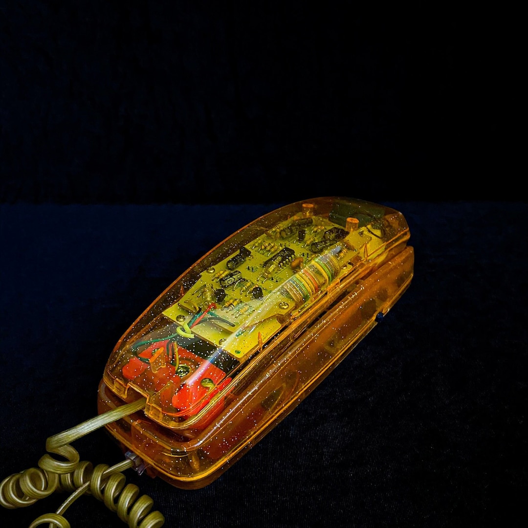 Super Rare Glitter Transparent Telephone, Vintage Transparent Telephone ...
