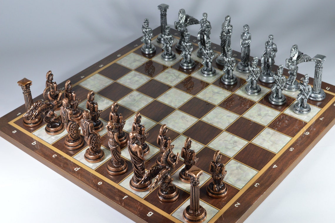 Mythological Chess Set Pegasus Figure Chess Handmade Metal - Etsy