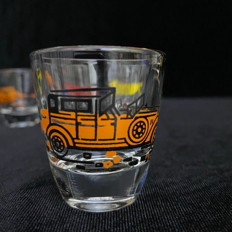 Vintage Car Design Shot Glass Mid Century Design Glass 6 - Etsy
