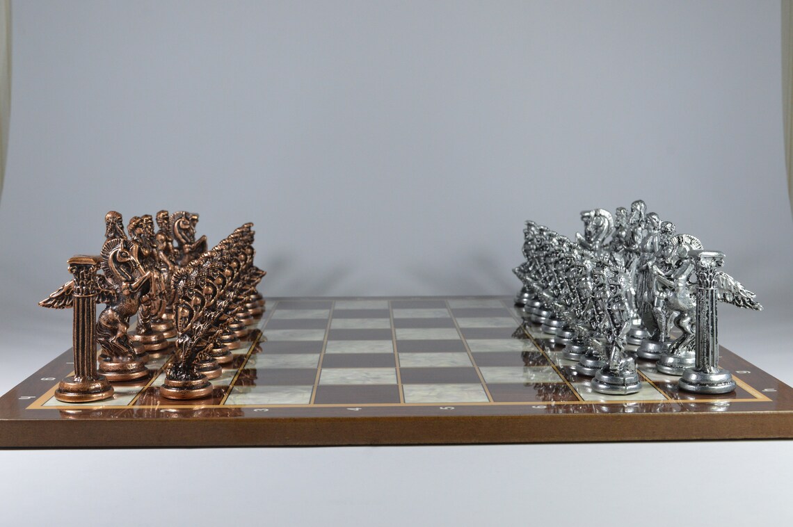 Mythological Chess Set Pegasus Figure Chess Handmade Metal - Etsy