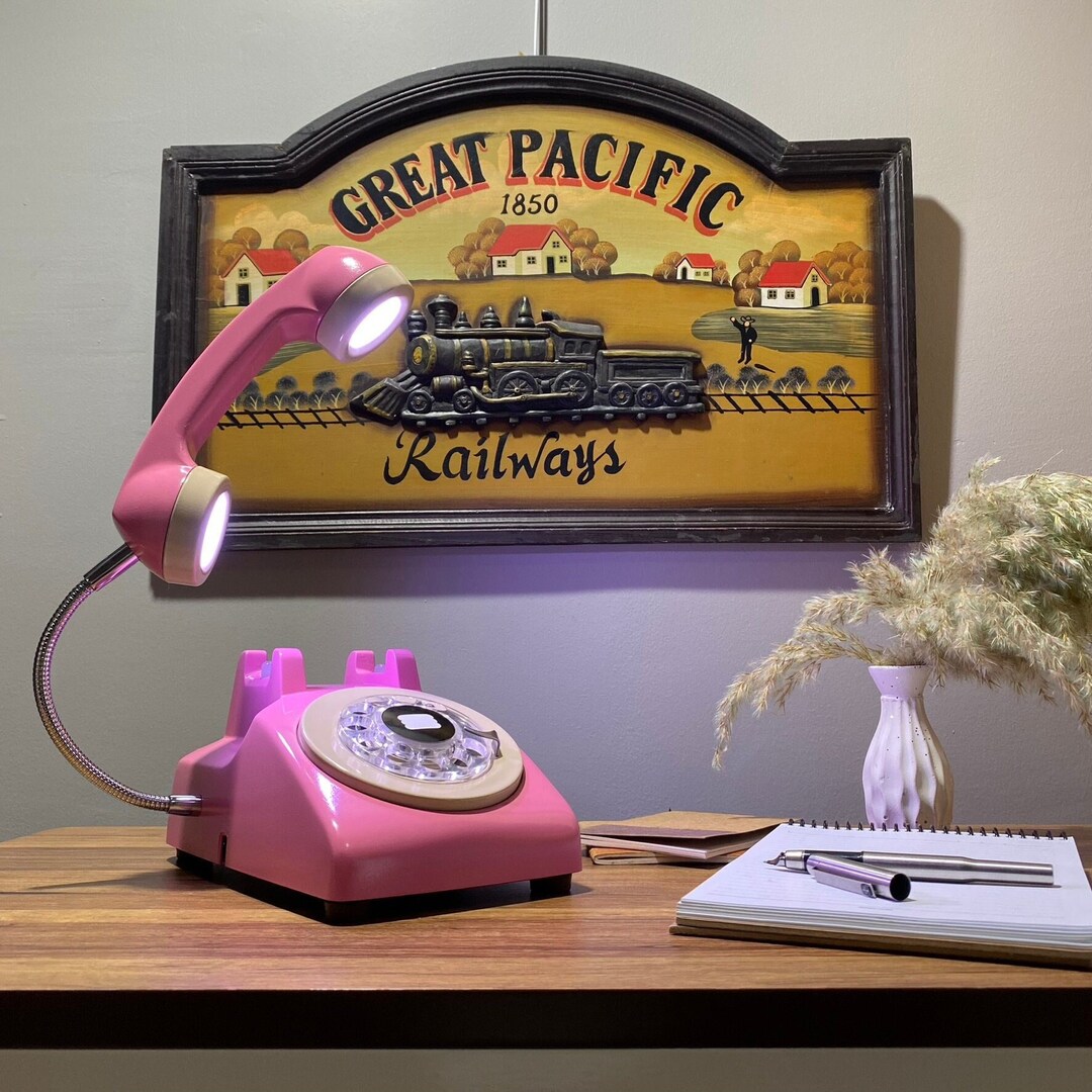 Vintage Phone Lamp, Retro, Home Decor, Desk Lamp, Office Furniture ...
