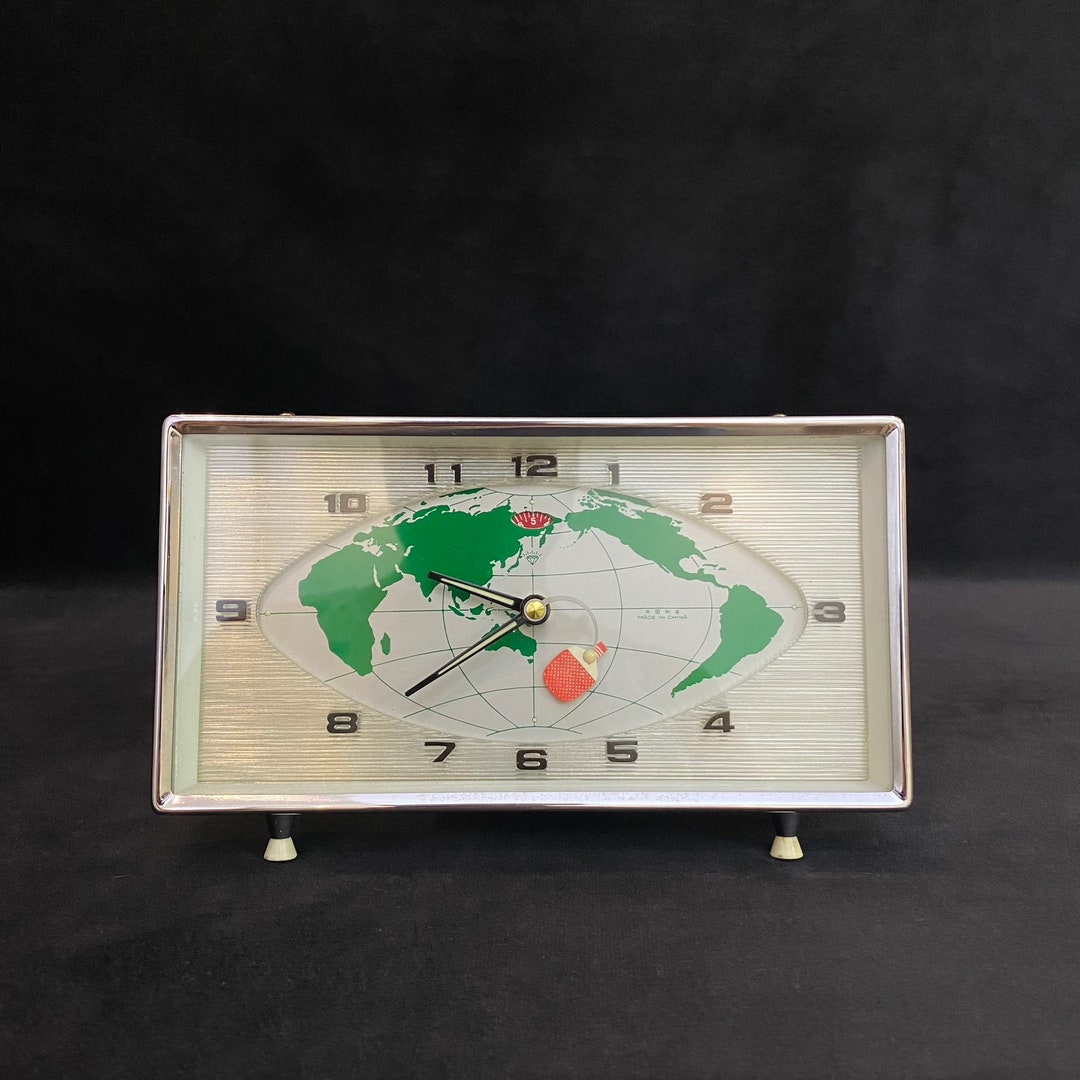 Antique Animated Ping Pong Clock, Vintage Mechanical Wind-up Clock ...