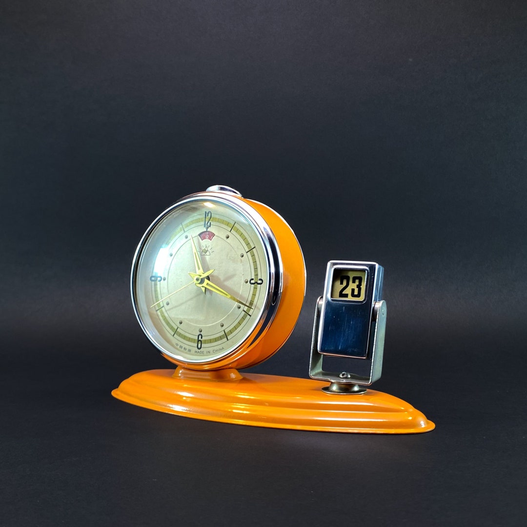 Antique Rare Calendar Clock, Perpetual Calendar, Vintage Pop Art Alarm ...