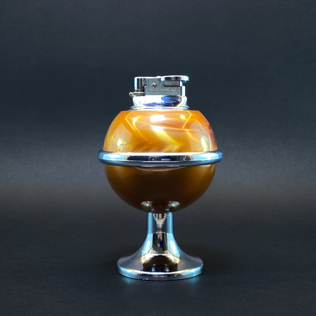 Antique Space Age Table Lighter, Vintage Pedestal Table Lighter, Mid ...