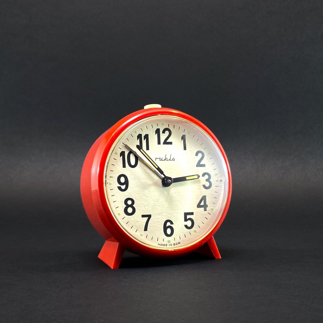 Antique Ruhla German Table Clock, Vintage Mechanical Alarm Clock, 1970s ...