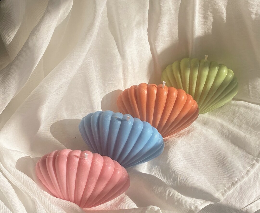 Shell Shaped Candle, Seashell Shaped Vegan Soy Wax Pure Essential Oil ...