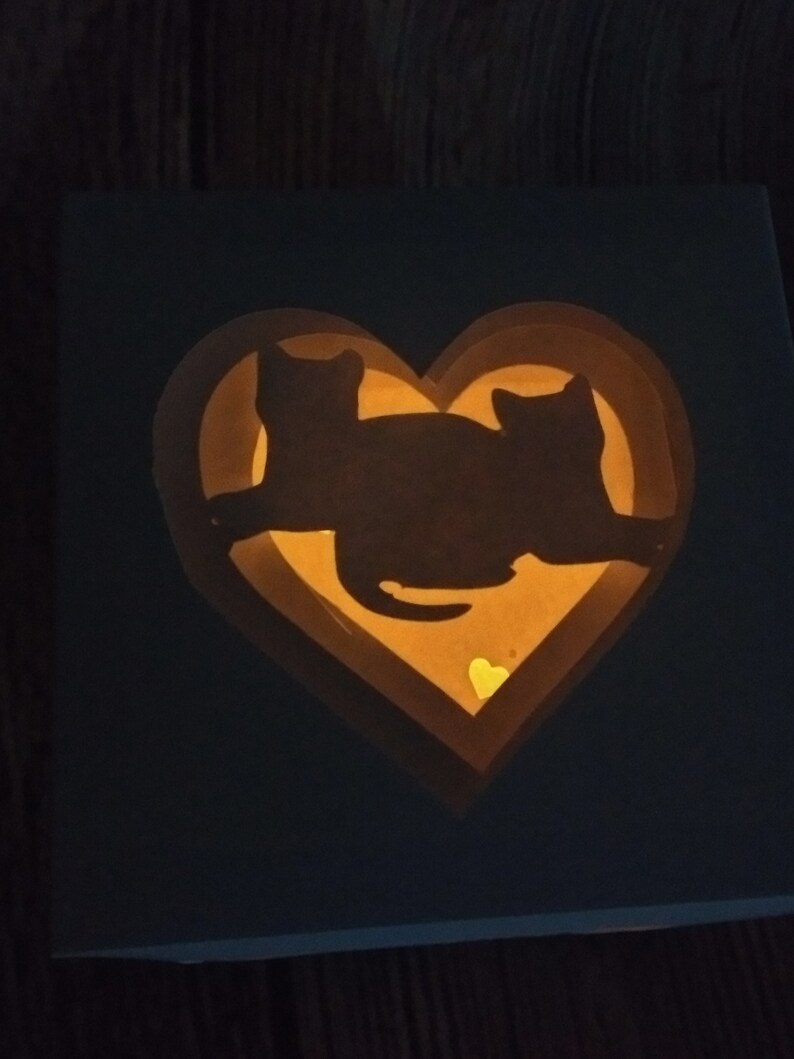 Cat & Fish Shadow Box Template – 3D Papercut Design (SVG, PDF) - Etsy