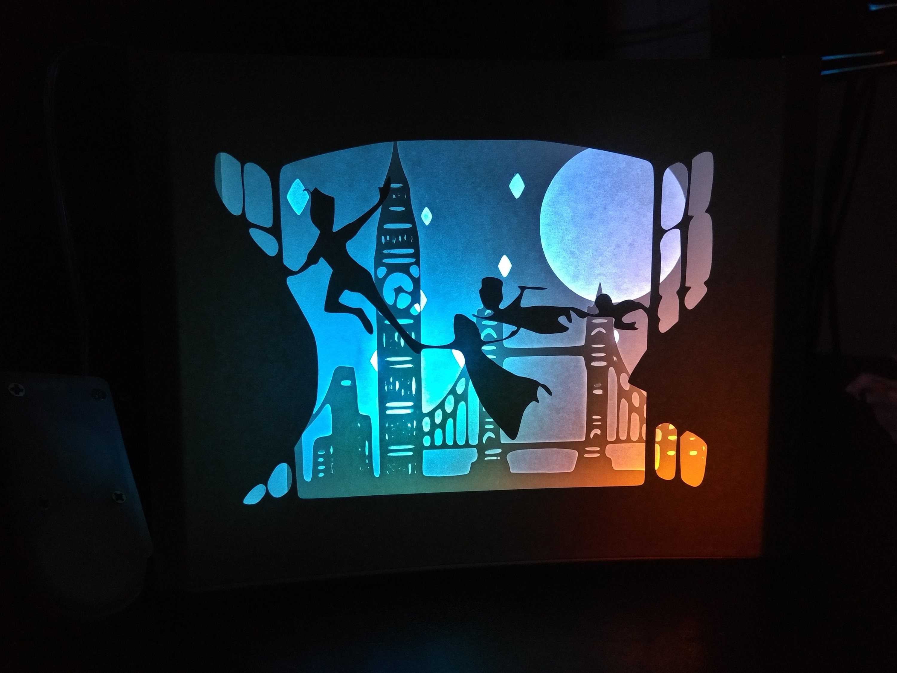 Peter Pan 1 Inspired- Paper Cut Shadow Box ,light Box-- Svg, Pdf,scut ...
