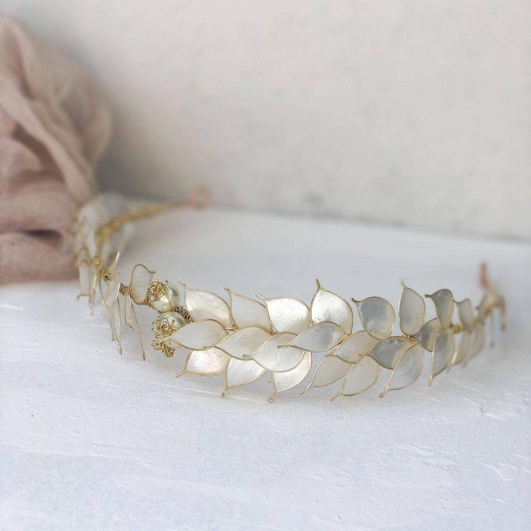 Bridal Headpiece Leaves,gold Leaves Bridal Headpiece,floral Headpiece ...