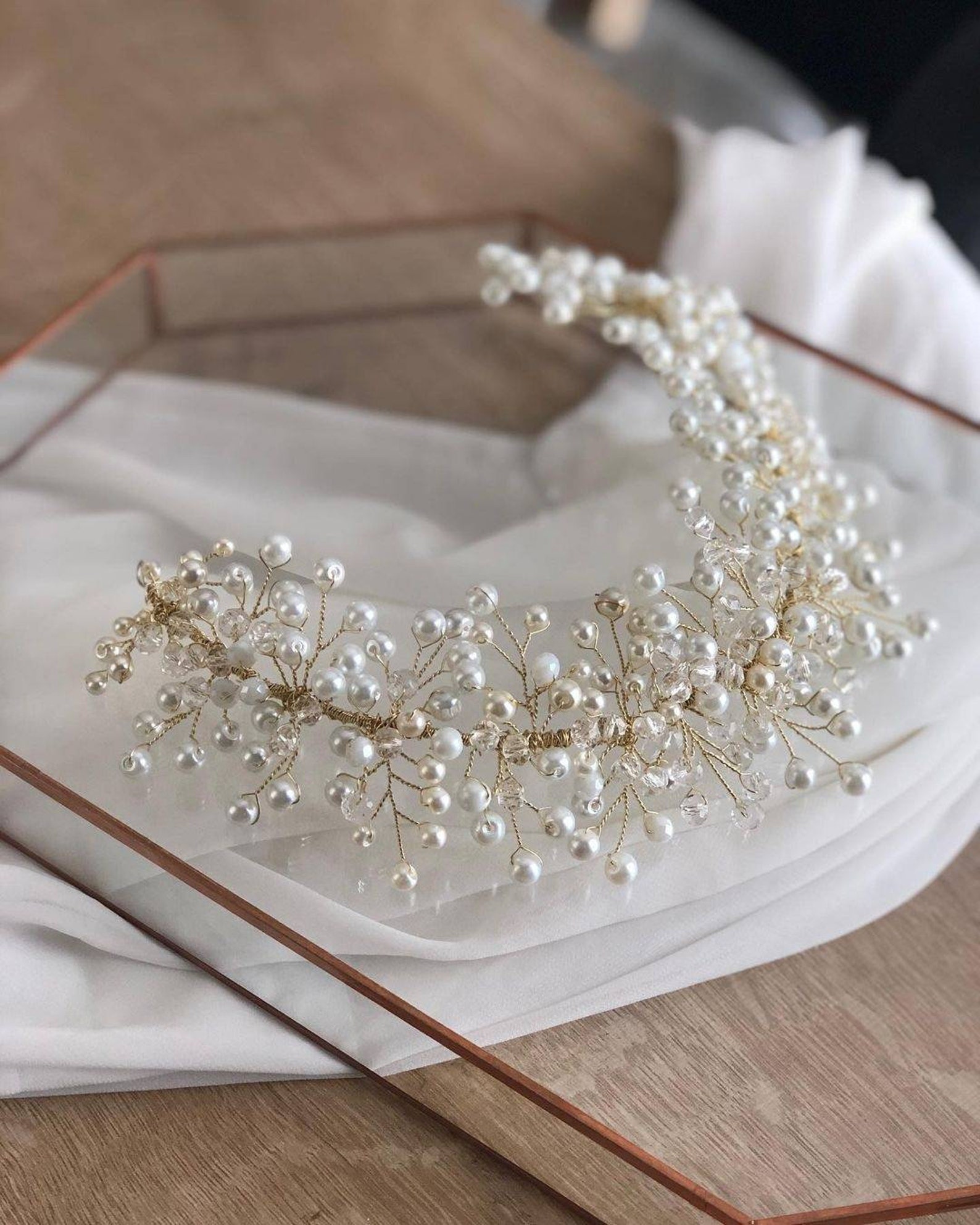 Fresh Water Pearls Bridal Headpiece,bridal Headband,bridal Jewelery ...