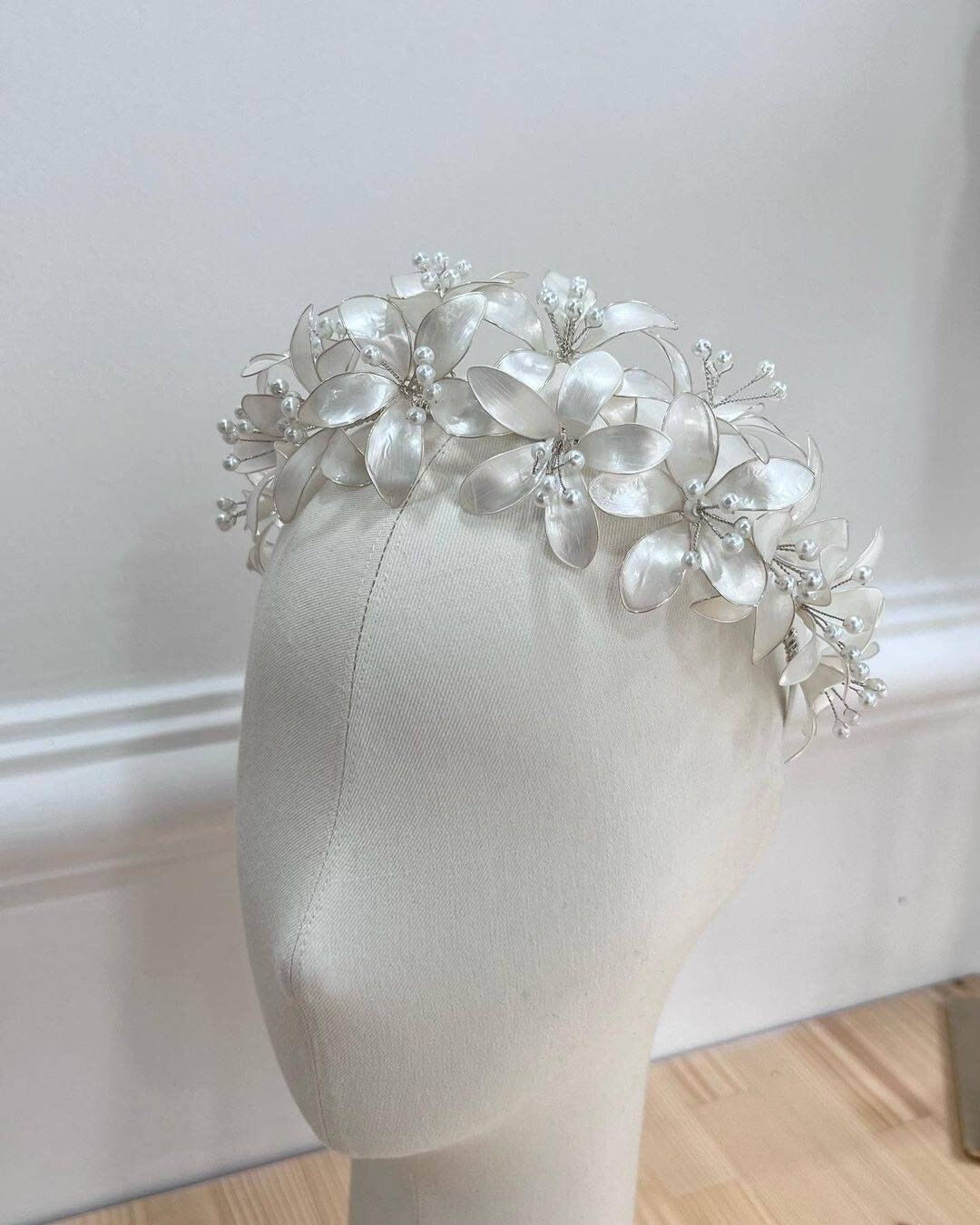 Handmade Flowers Bridal Headpiece,ivory,for Beach Wedding,romantic ...