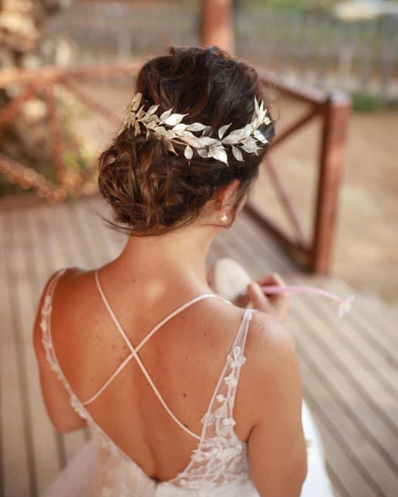 Bridal Headpiece Leaves,gold Leaves Bridal Headpiece,floral Headpiece ...