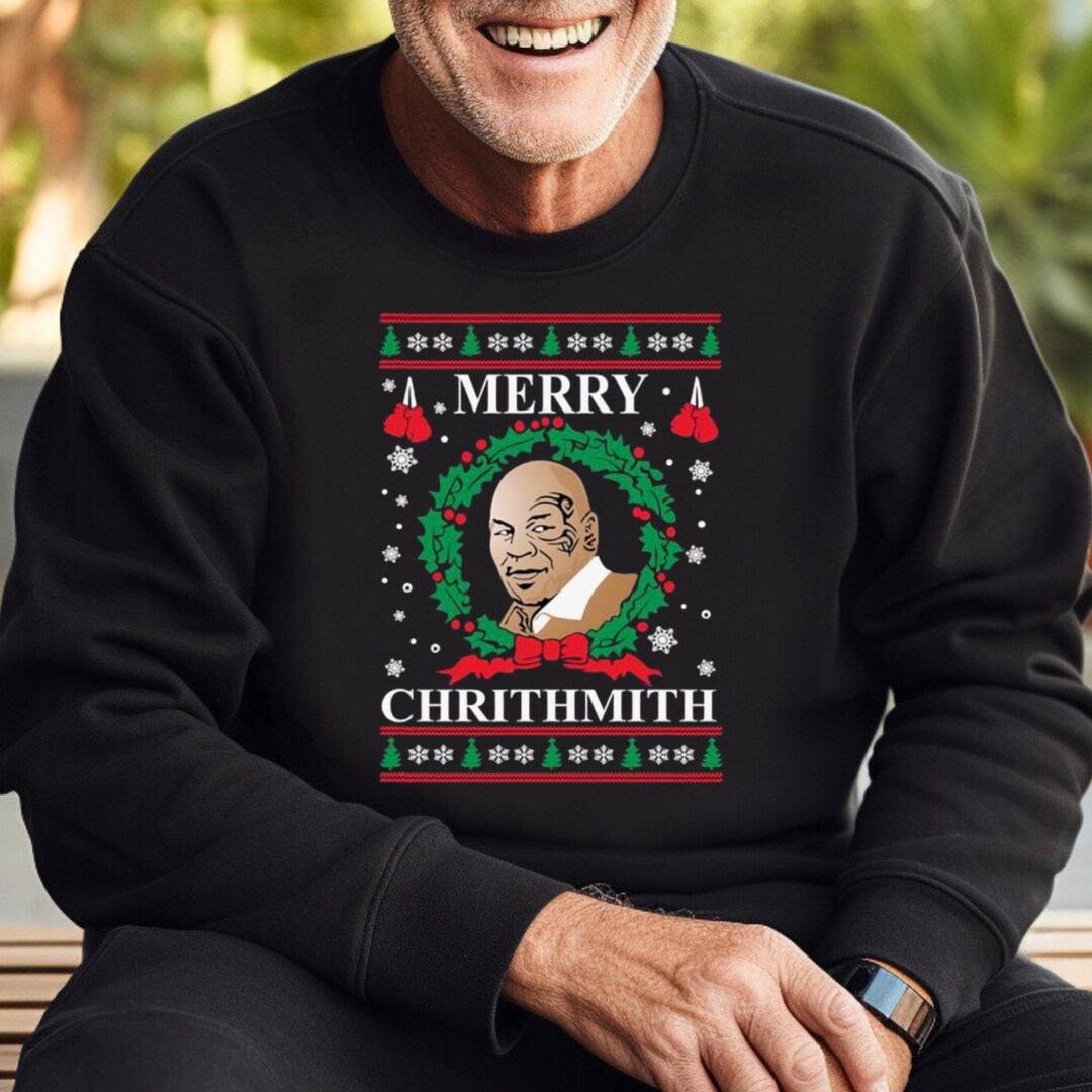 Funny Mike Tyson Christmas Sweater merry Chrithmith Ugly Holiday ...