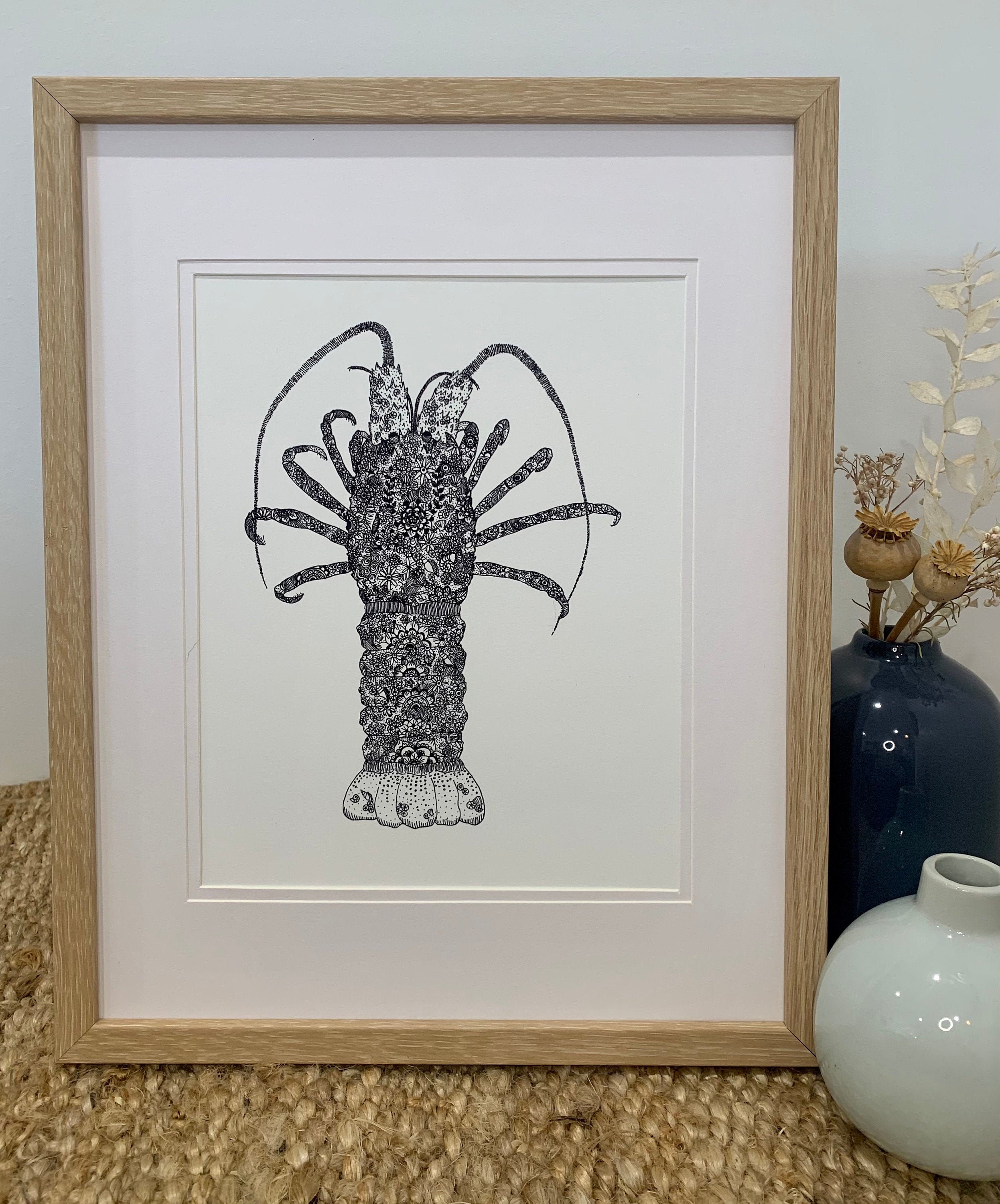 Crayfish Print Coastal Inspired Artwork - Etsy