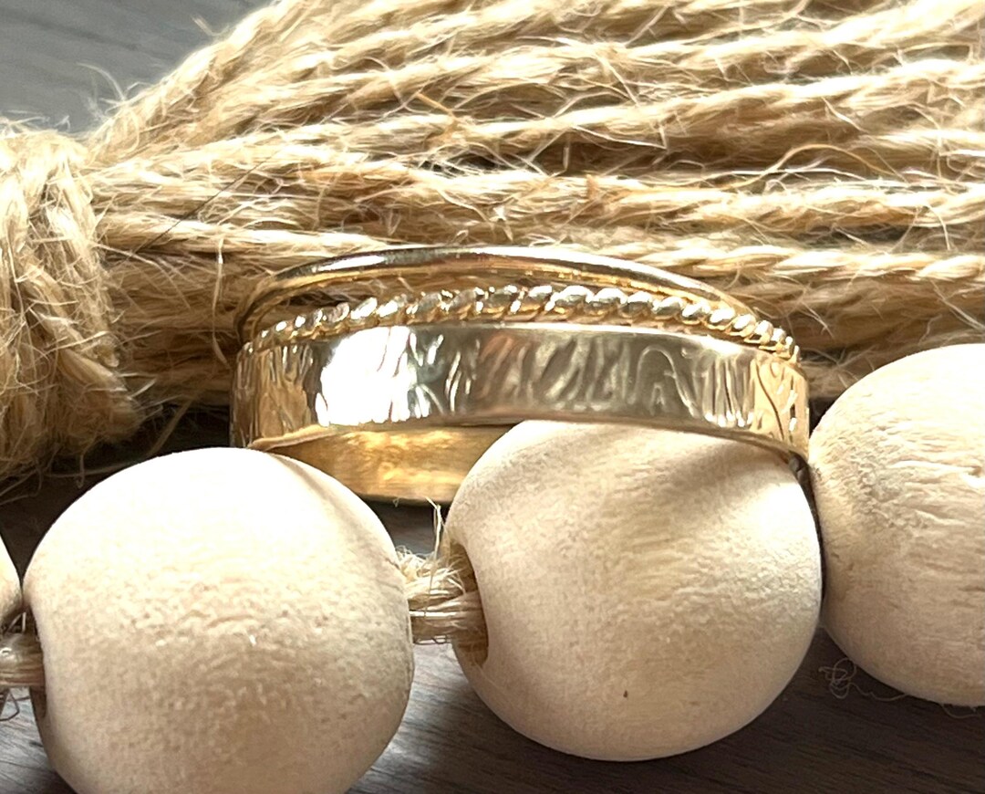 Tree Bark Ring, Nature Ring, Thick Band Ring, Three Ring Set, Stamped ...