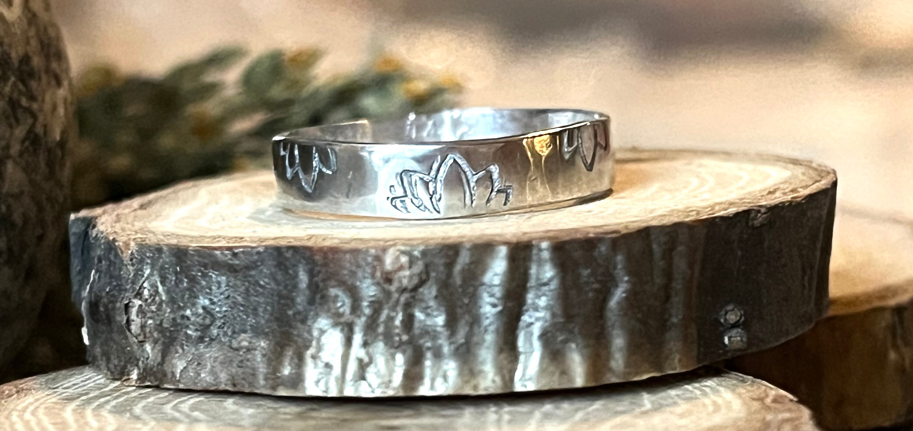 Stamped Floral Band, Flower Ring, Stacking Ring, Promise Ring ...