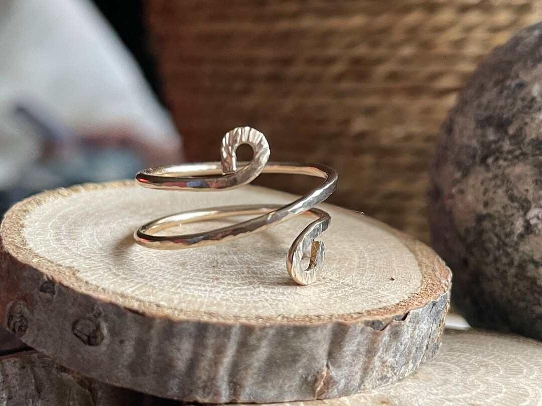 Textured 14K Gold Filled Wrap Ring, Adjustable Wedding Band - Etsy