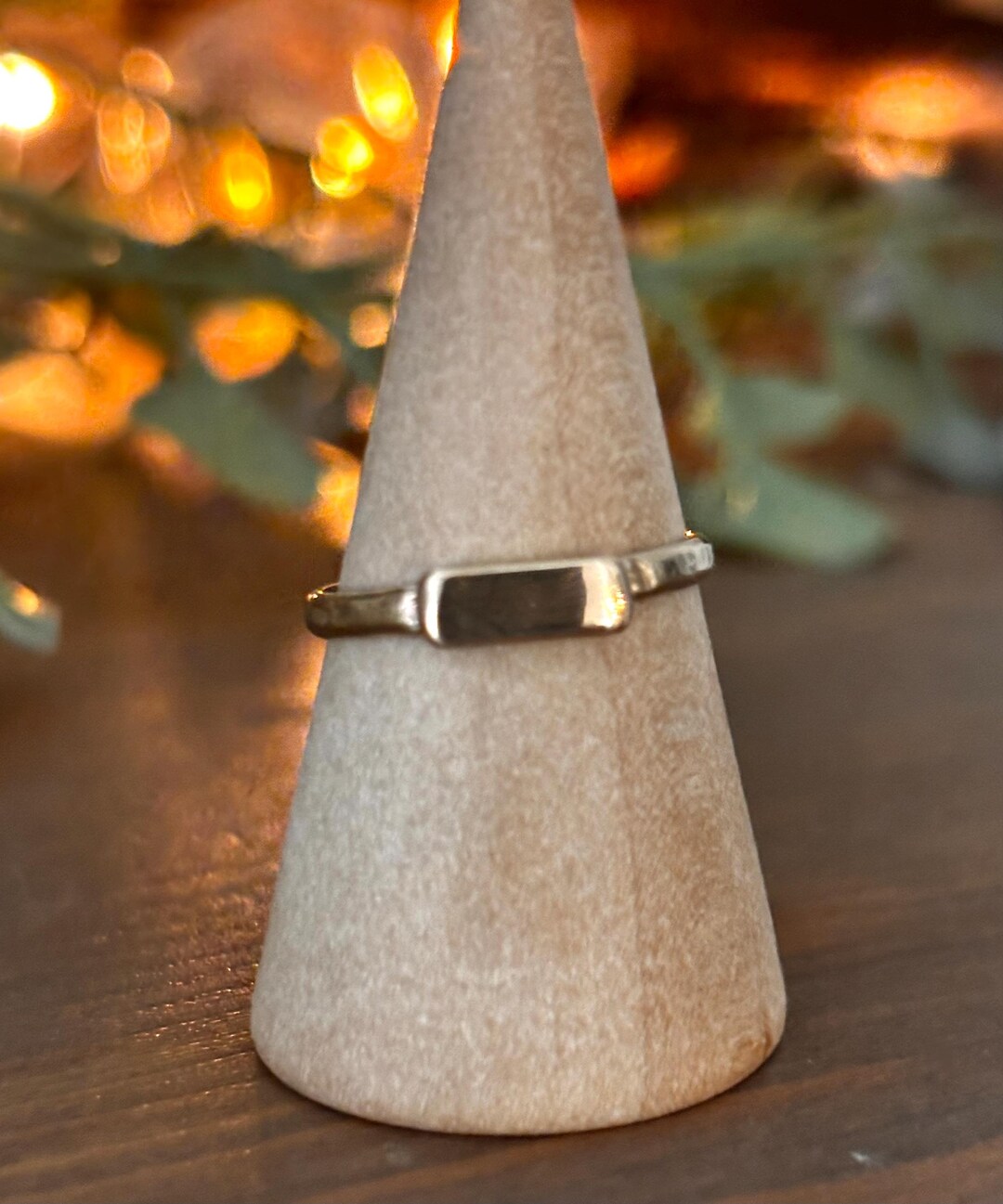 14K Gold Filled Nugget Ring, Shiny Rectangle Statement Ring - Etsy