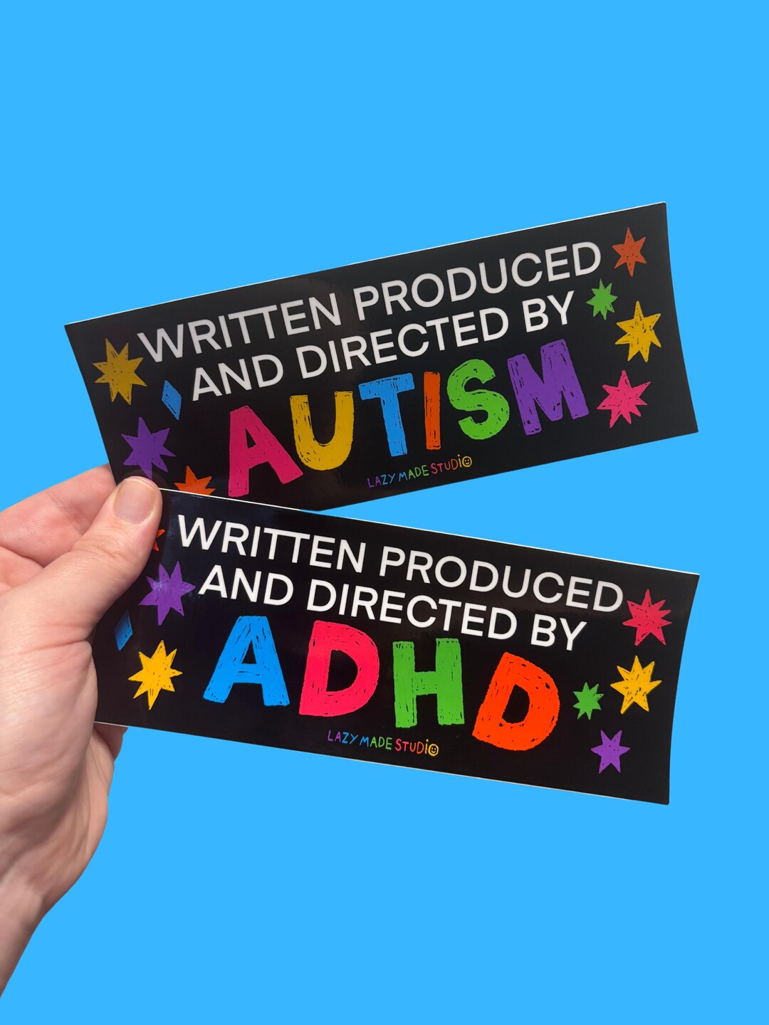Written Produced and Directed by ADHD / Autism Bumper Sticker ...