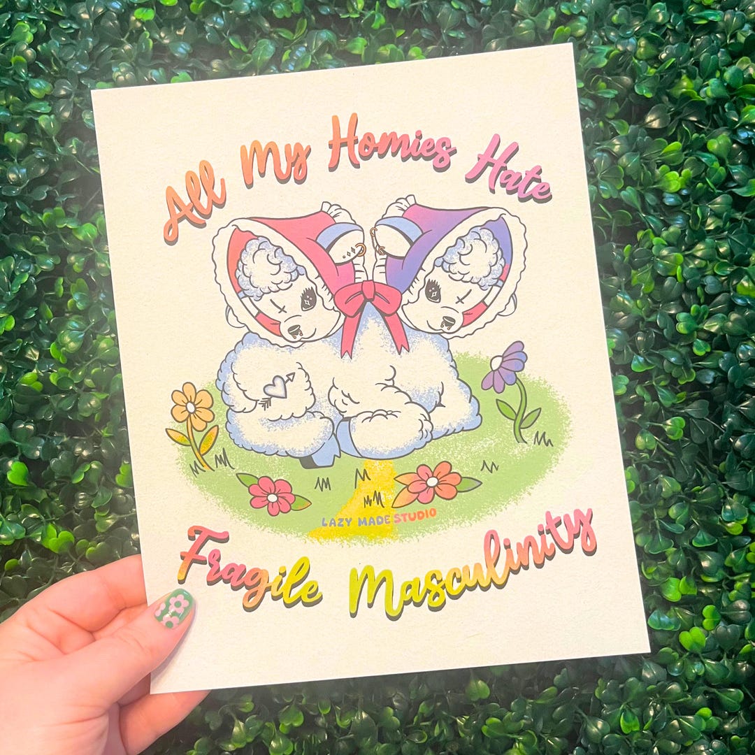 Fragile Masculinity 8 X 10 Art Print Satanic Evil Two Headed Kitsch ...