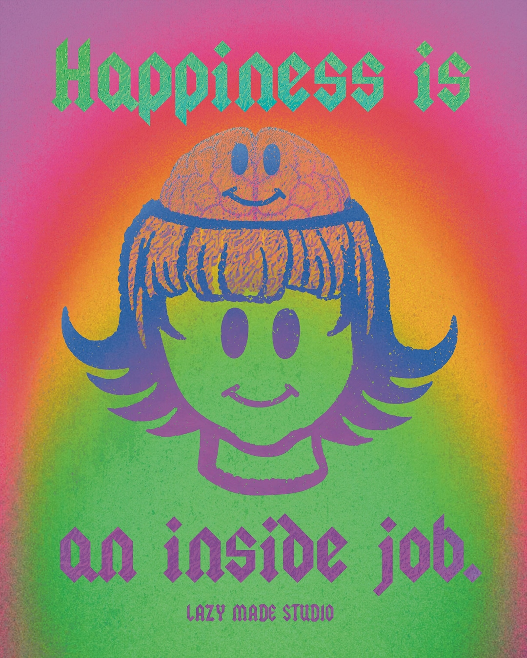 Happiness is an Inside Job 8 X 10 Art Print Feminist Mental Health ...