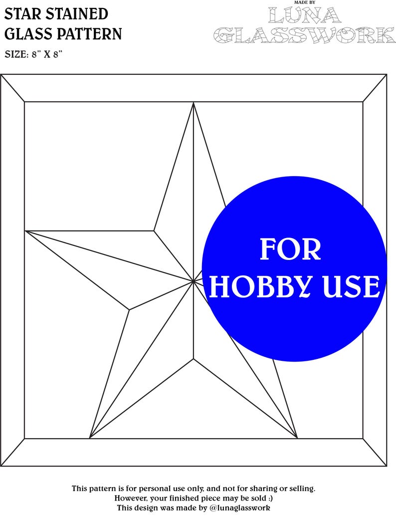 Digital Stained Glass Pattern - STAR (14 Pieces!) - Digital Download - Etsy