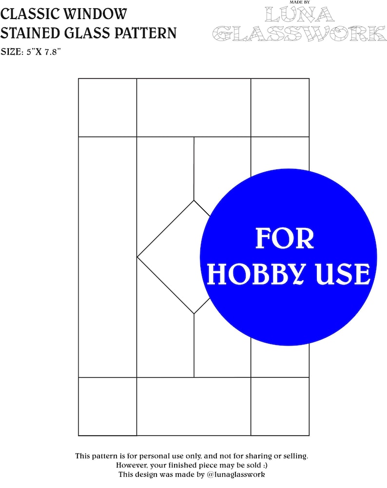 Digital Stained Glass Pattern - Classic Window Panel (13 Pieces ...