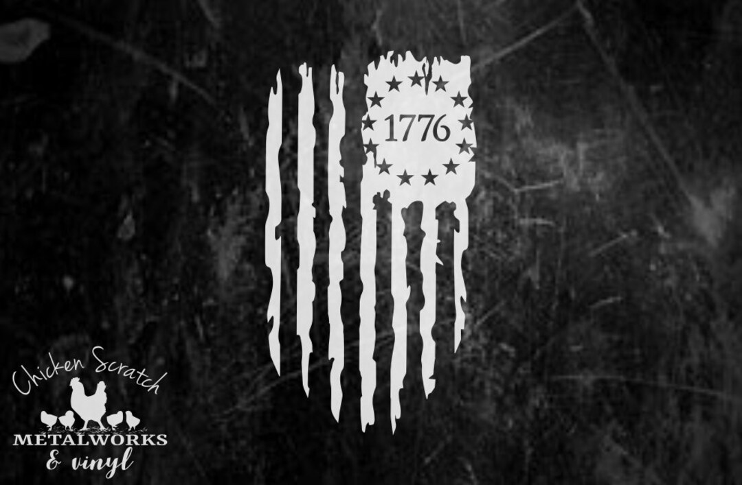 1776 Tattered Flag Car Decal Yeti Decal Cup Decal - Etsy