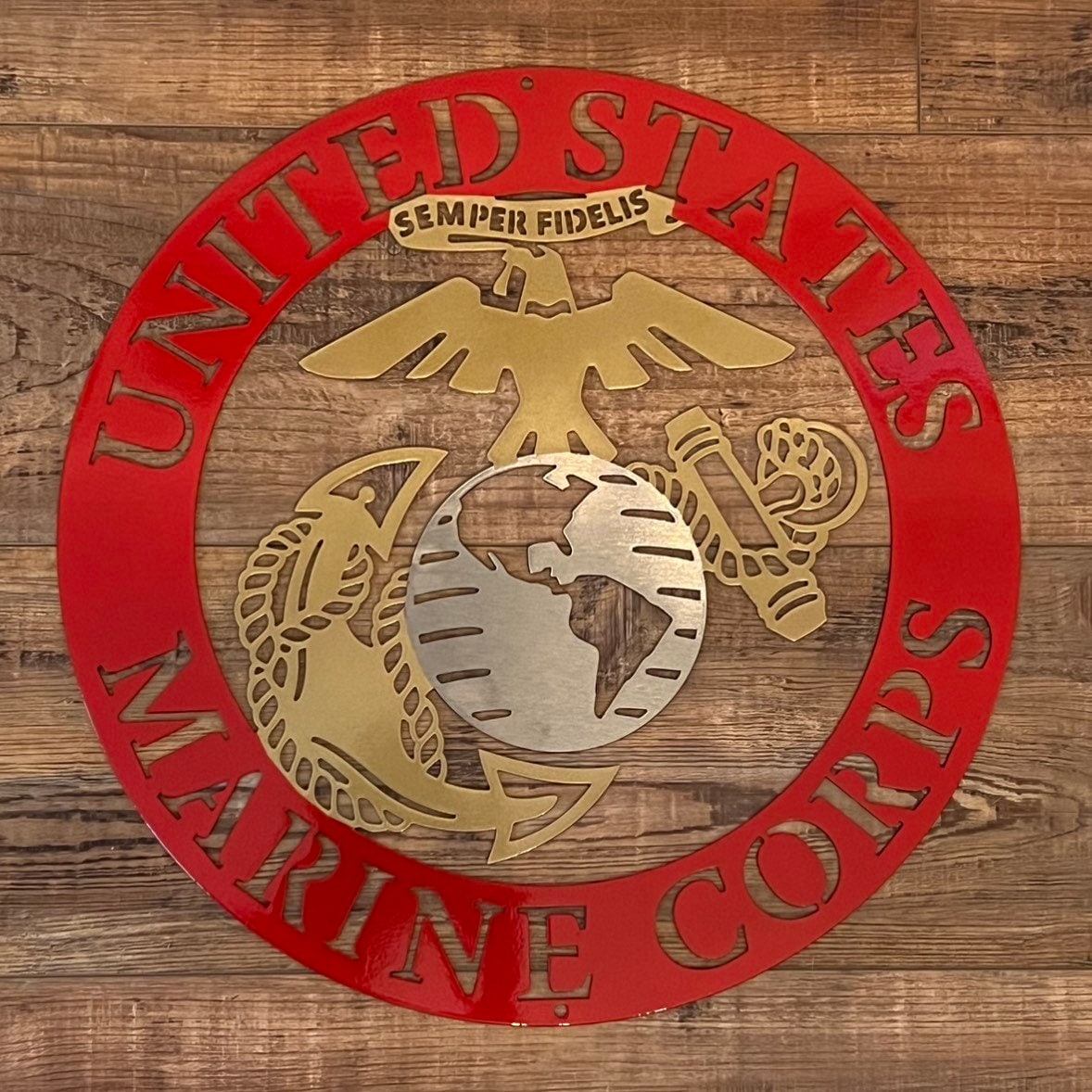 US Marine Corps Metal Sign Red and Gold Semper Fi USMC Sign - Etsy