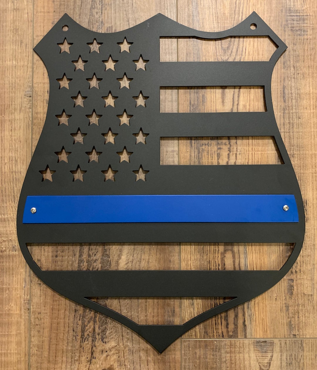 Thin Blue Line Badge Sign Personalized Metal Sign Man Cave Gifts Thin ...