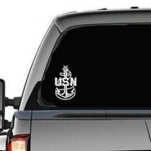US NAVY Senior Chief Emblem Car Decal Yeti Decal Cup Decal Laptop Decal ...