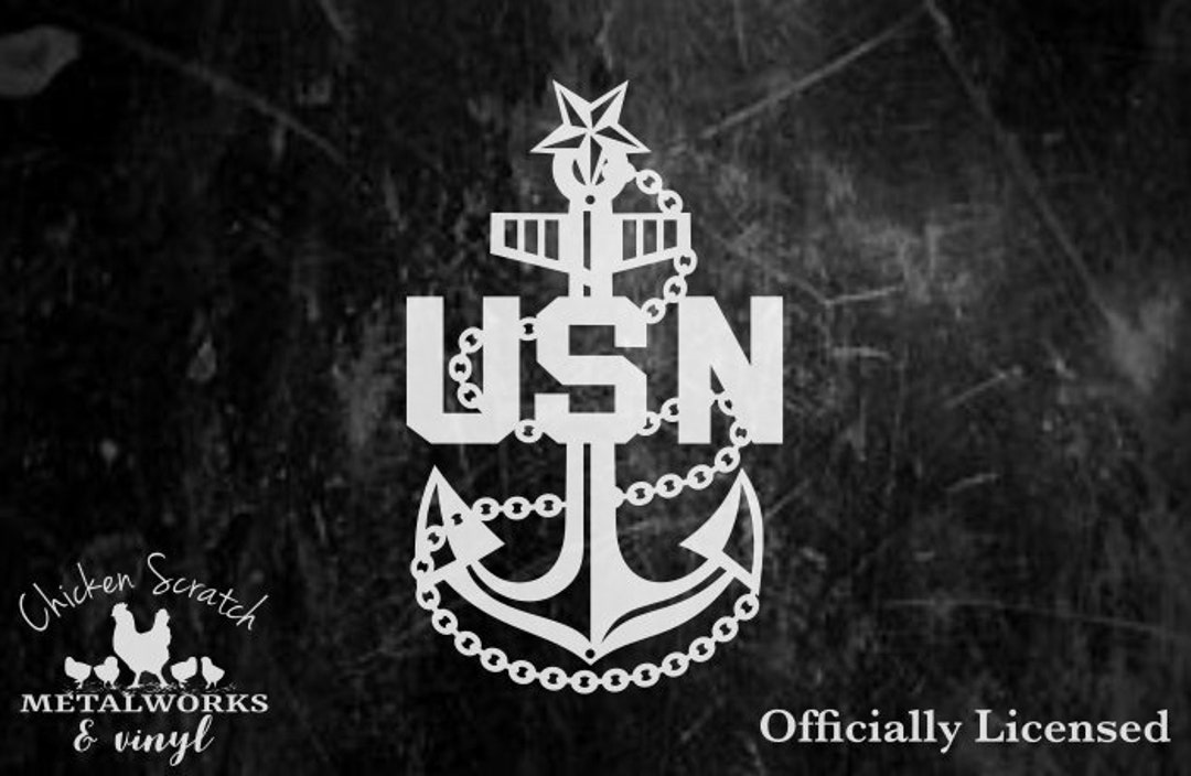 US NAVY Senior Chief Emblem Car Decal Yeti Decal Cup Decal Laptop Decal ...
