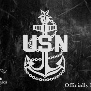 US NAVY Senior Chief Emblem Car Decal Yeti Decal Cup Decal Laptop Decal ...