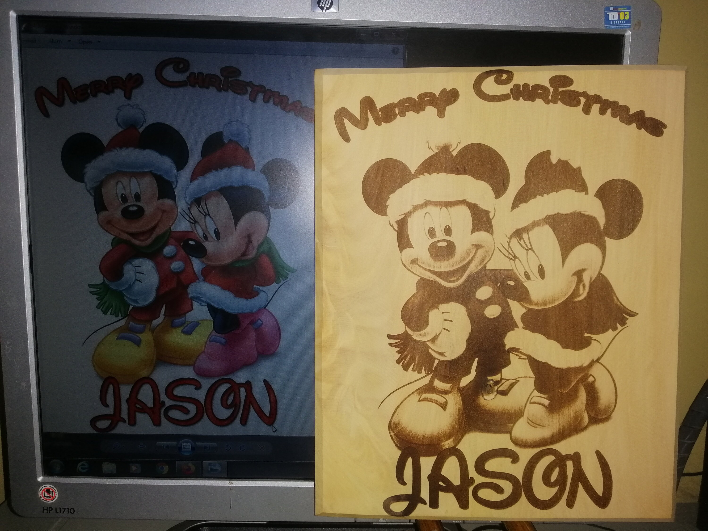 Gift for Her Custom Photo Laser Engraving on Wood Personaliz Christmas ...